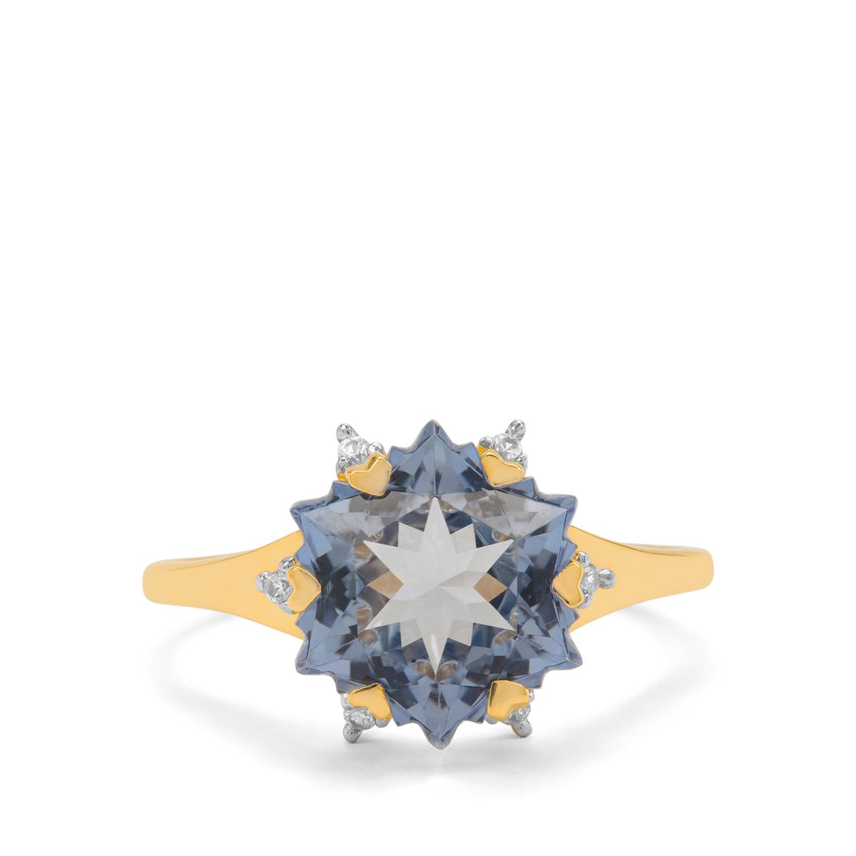 Wobito Snowflake Cut Chameleon Topaz Ring with White Zircon in 9K Gold ...