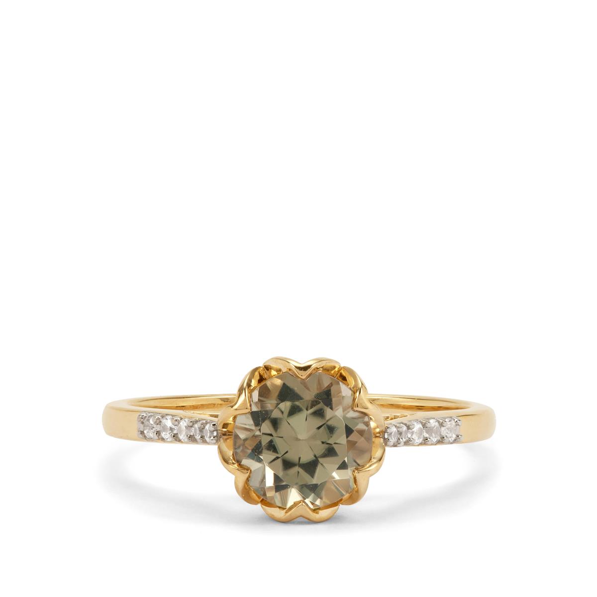 Csarite® Ring with White Zircon in 9K Gold 1.55cts | Gemporia
