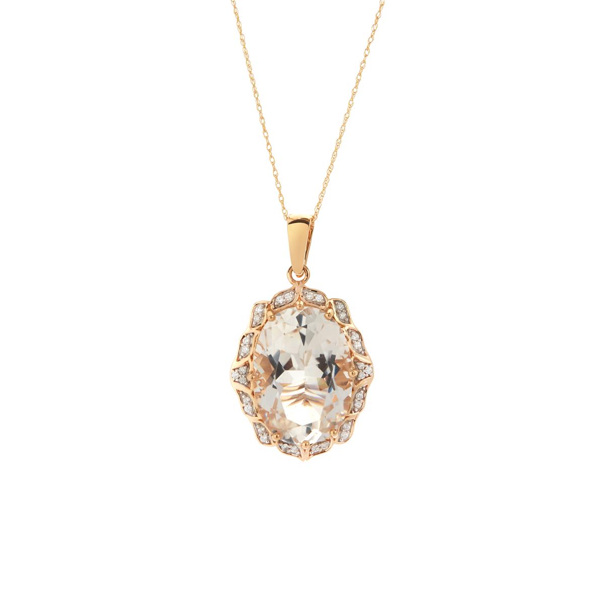 White Scapolite Necklace with Diamond in 18K Gold 18.40cts | Gemporia