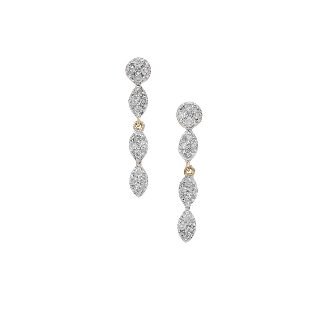 Canadian Diamond Earrings in 9K Gold 0.51ct | Gemporia