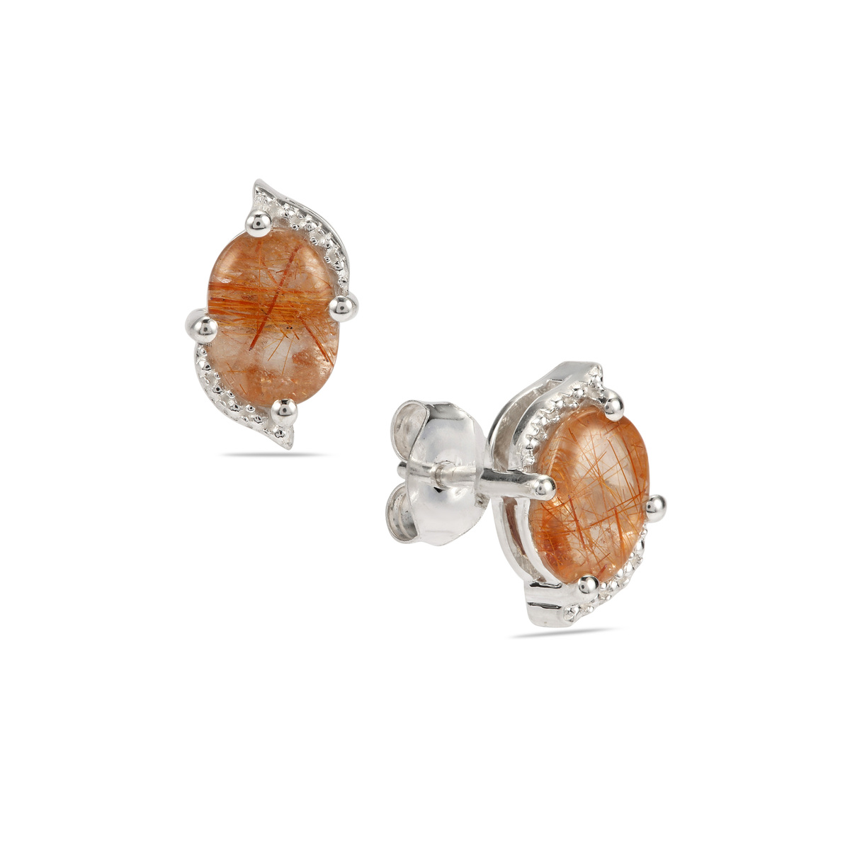 Golden Rutile Quartz Earrings in Sterling Silver 1.45cts | Gemporia