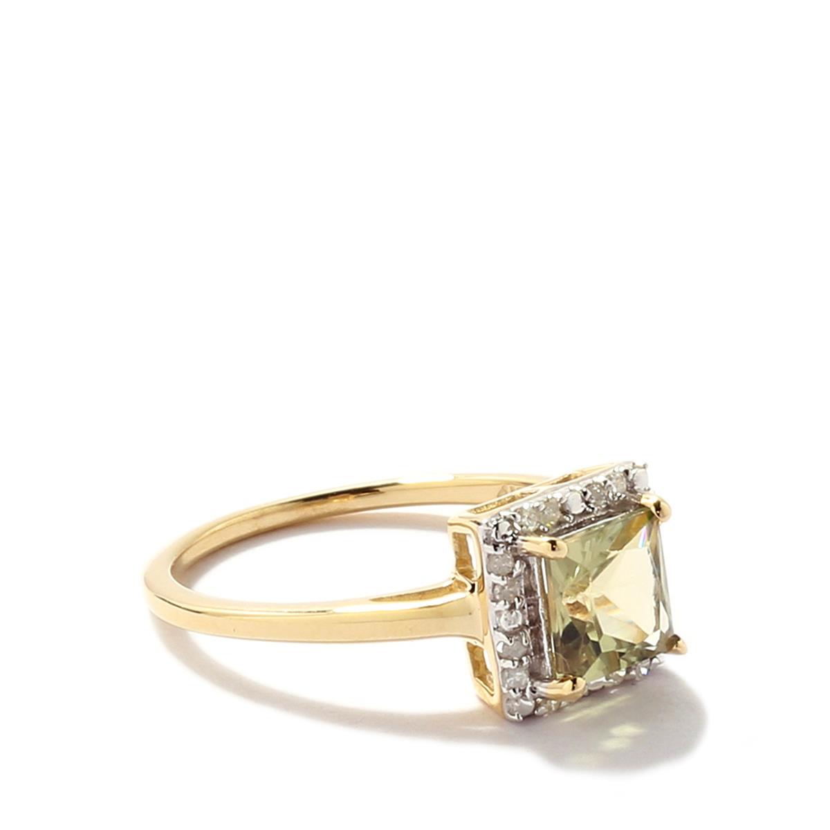 Diamond Ring with Csarite® in 9K Gold 1.35cts | Gemporia