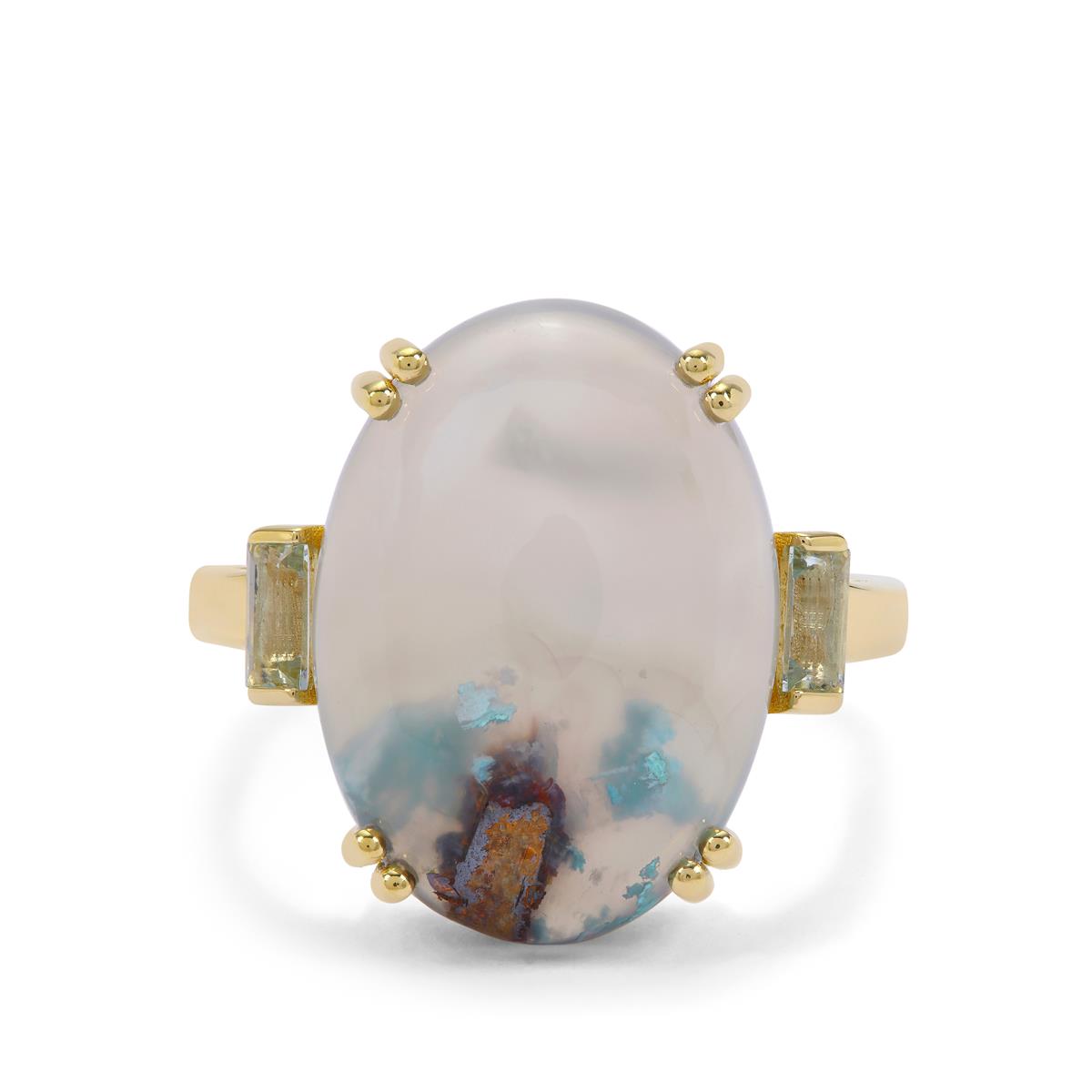 Blue Aquadite Ring with Aquaiba™ Beryl in Gold Plated Sterling Silver 9 ...