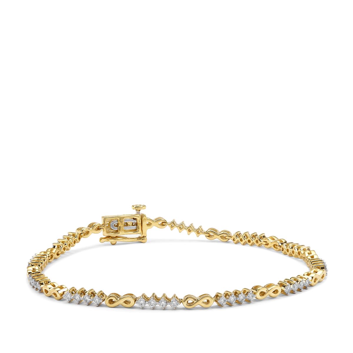 Argyle Diamonds Bracelet in 9K Gold 1cts | Gemporia
