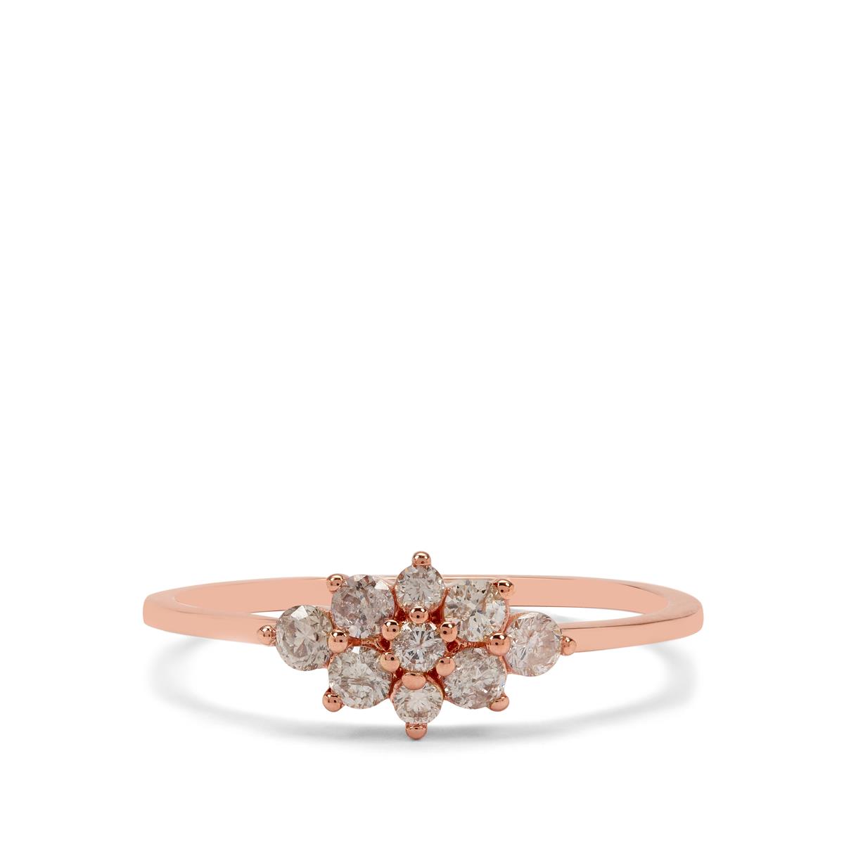 Natural Pink Diamond Ring in 9K Rose Gold 0.39ct | Gemporia