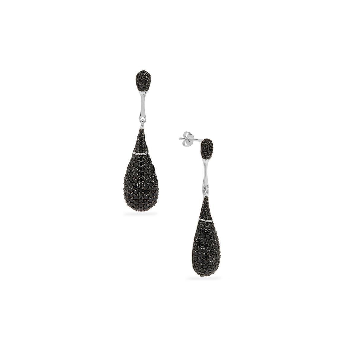 Black Spinel Earrings in Sterling Silver 4.60cts | Gemporia