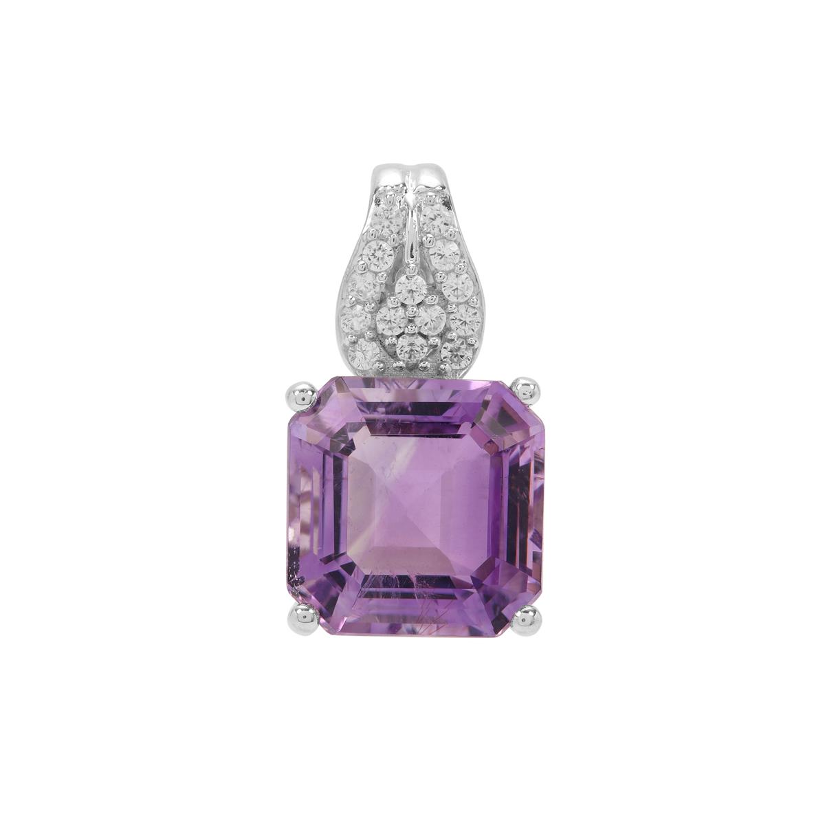 Moroccan Amethyst Pendant with White Zircon in Sterling Silver 4.60cts ...