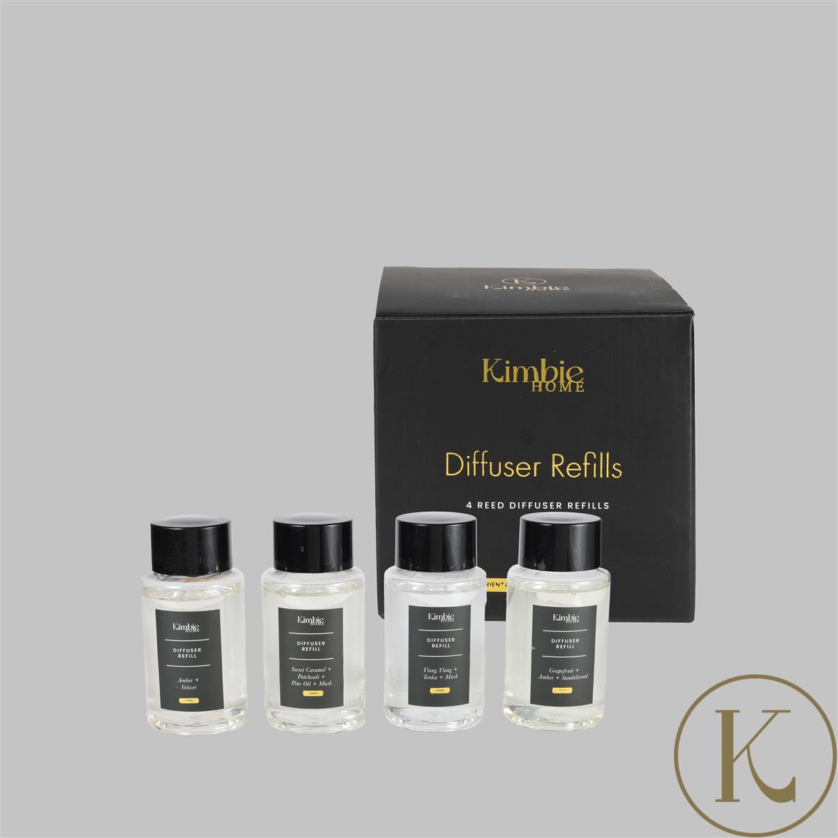 Kimbie Home Set of Reed Diffusers Refills 4 x 100ml - Oriental/Musky ...