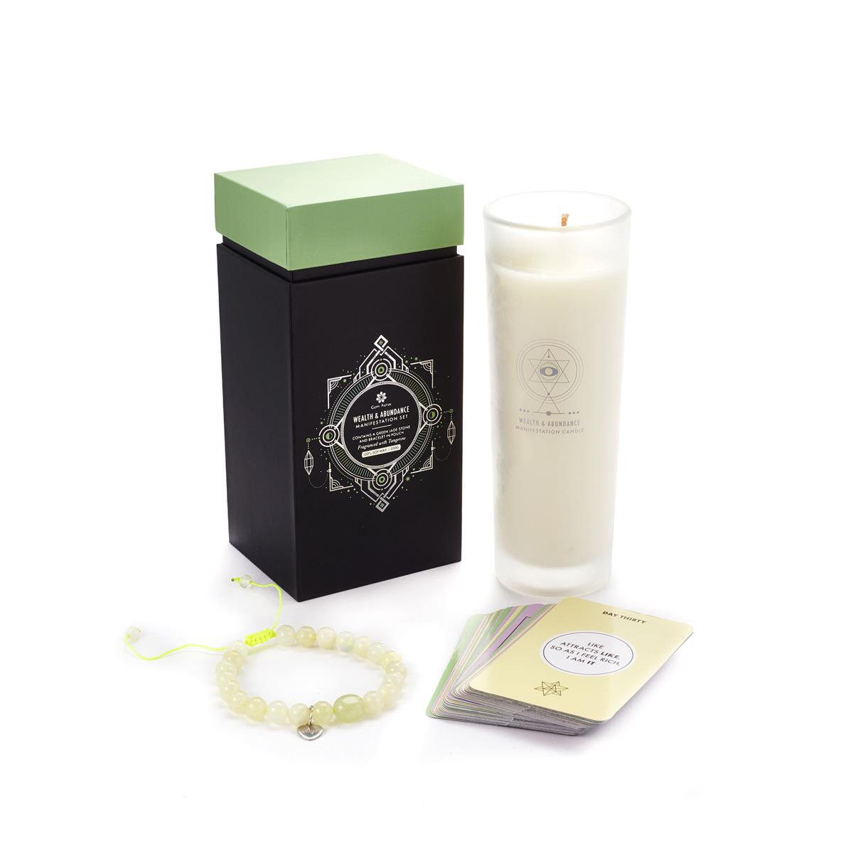 Gem Auras Manifestation Set - Wealth & Abundance with Type C Green Jade ...