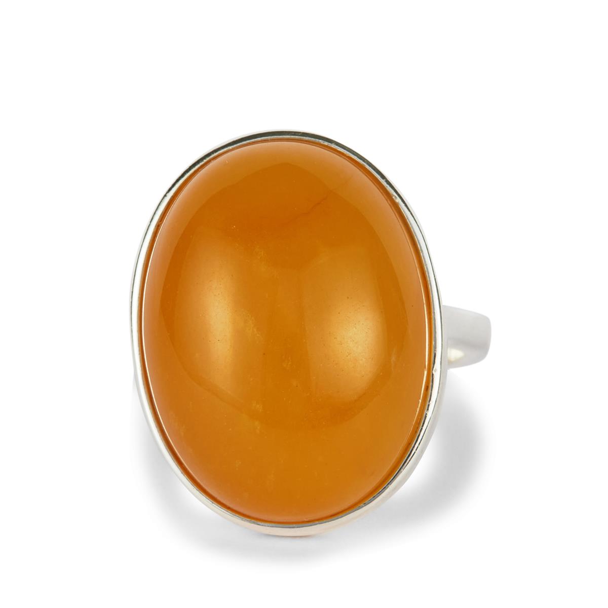 Golden Silk Quartzite Jade Ring in Sterling Silver 15cts | Gemporia