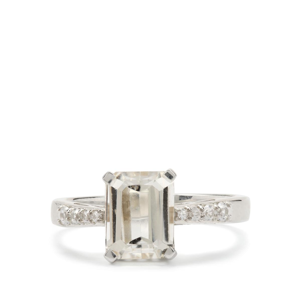 Boto Ice Kunzite Ring with White Zircon in Sterling Silver 3cts | Gemporia