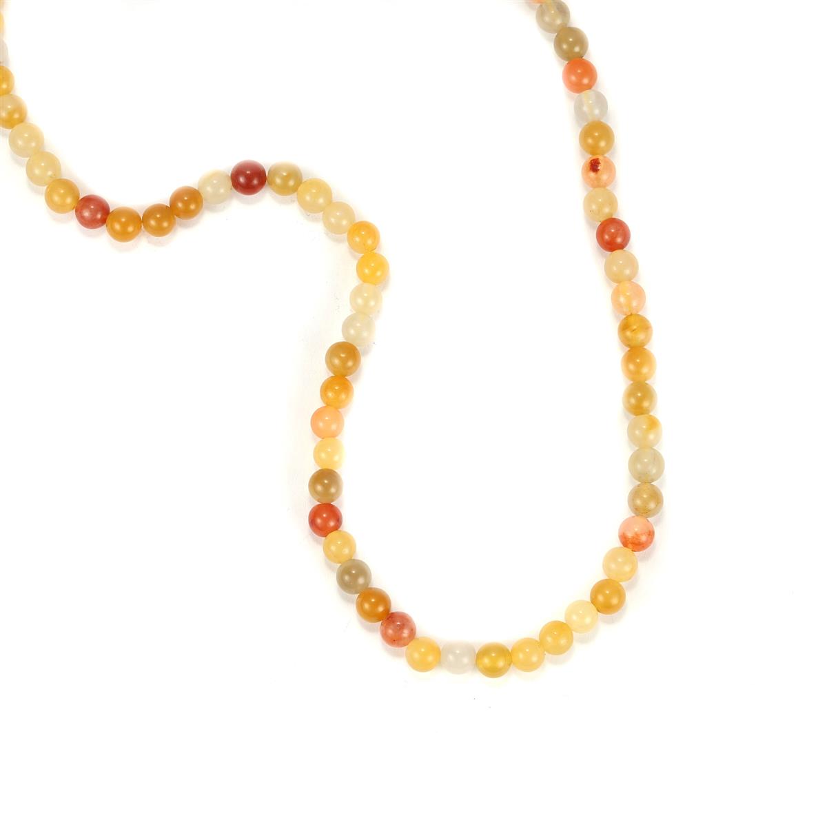Golden Silk Quartzite Jade Necklace in Sterling Silver 140cts | Gemporia