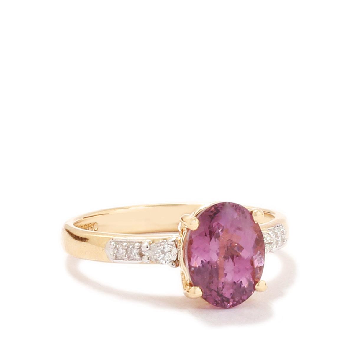 Mahenge Spinel & Diamond 18k Gold Lorique Ring MTGW 2.70cts | Gemporia