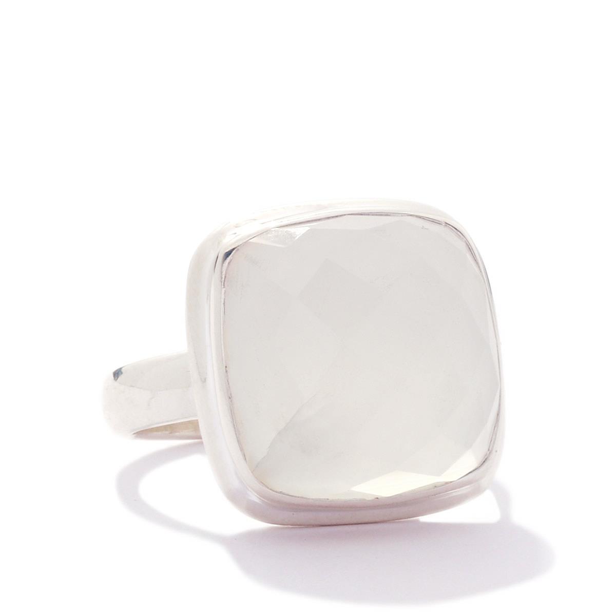 13.18ct White Chalcedony Sterling Silver Ring | Gemporia