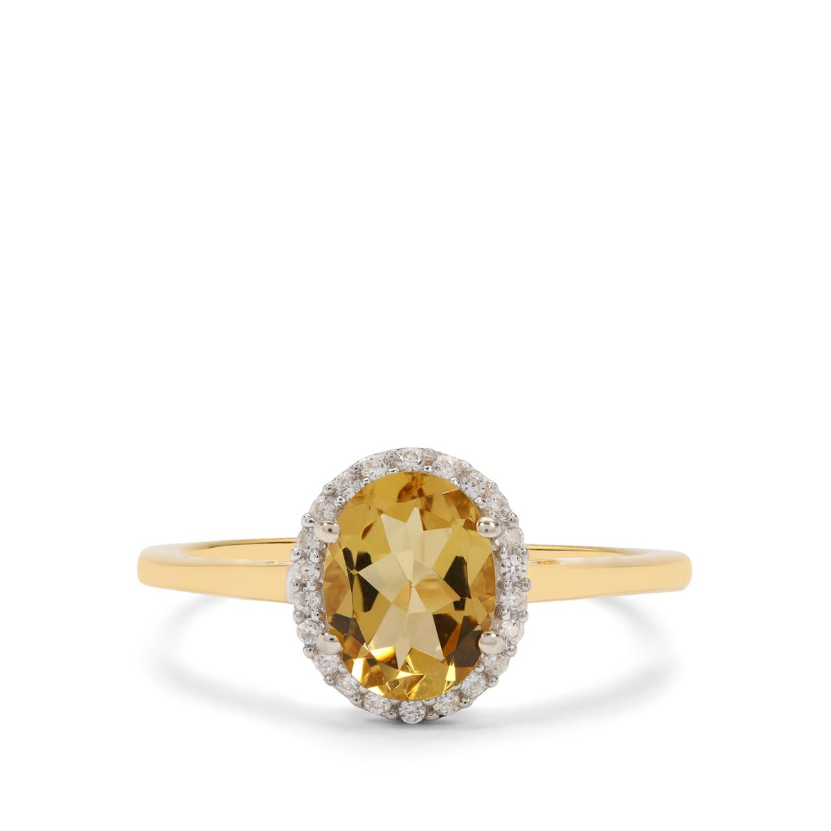 Heliodor Ring with White Zircon in 9K Gold 1.20cts | Gemporia
