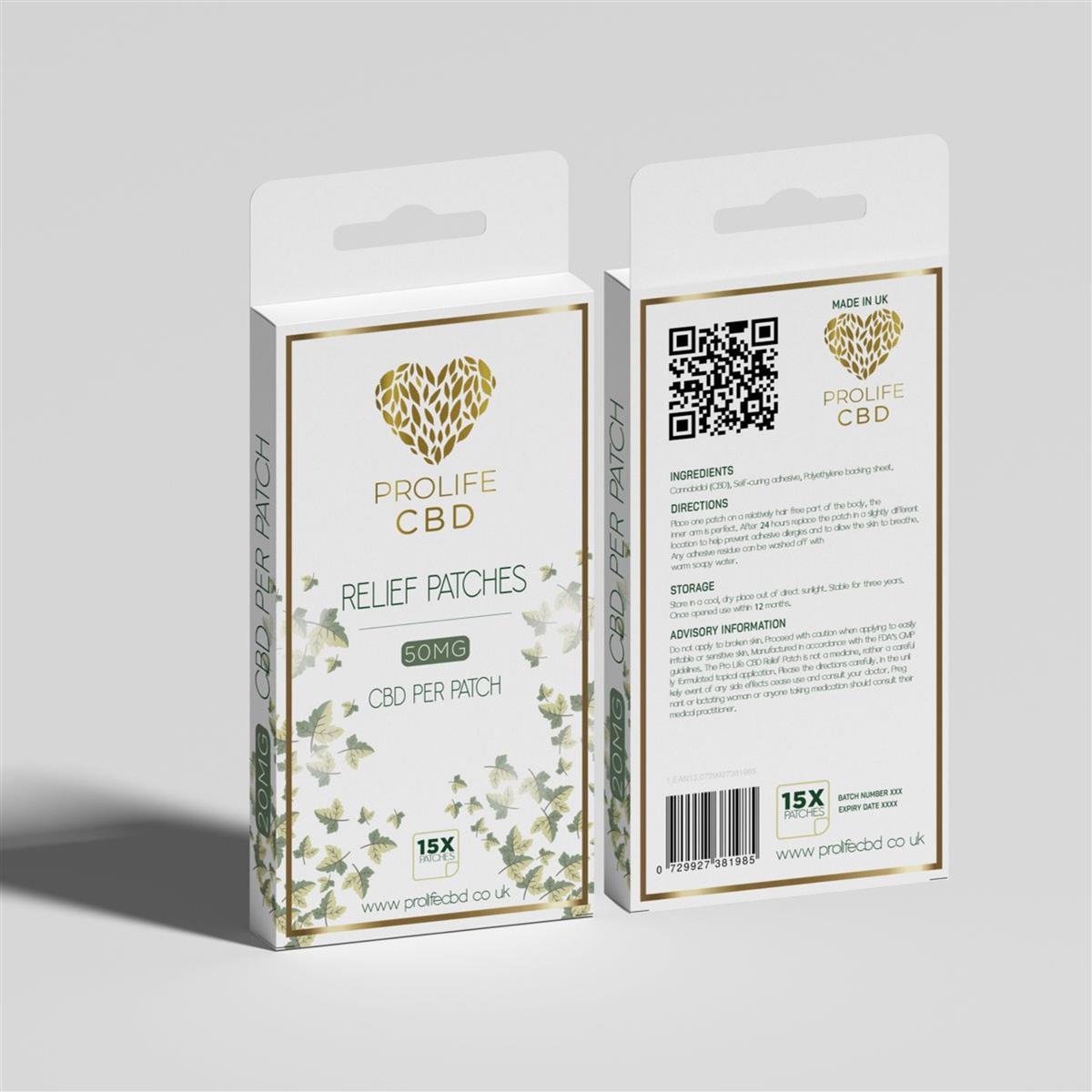 Prolife CBD 50mg Patches x 15 | PrimalLiving