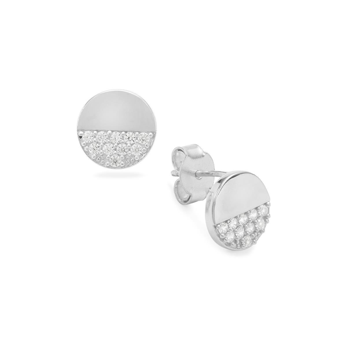 White Zircon Earrings in Argentium 960 Silver 0.45ct | Gemporia