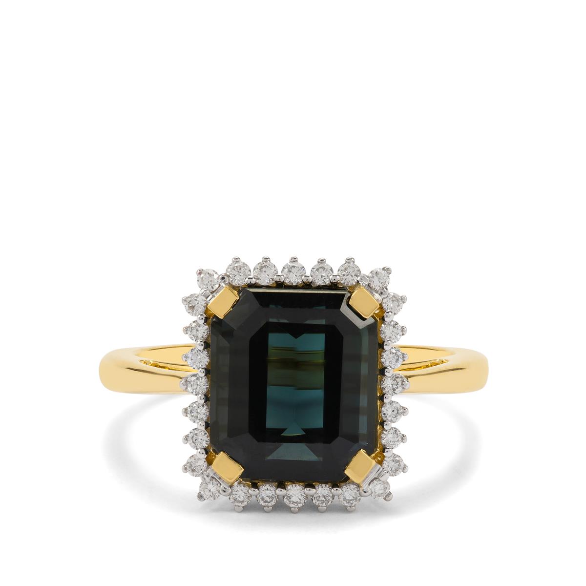 Mutuca Indicolite Ring with Diamond in 18K Gold 4.77cts | Gemporia