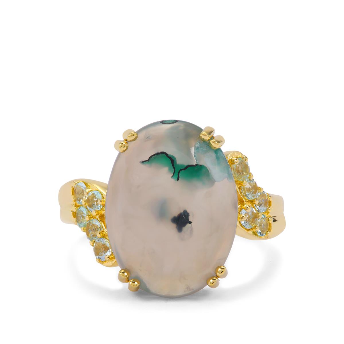 Blue Aquadite Ring with Aquaiba™ Beryl in Gold Plated Sterling Silver 7 ...