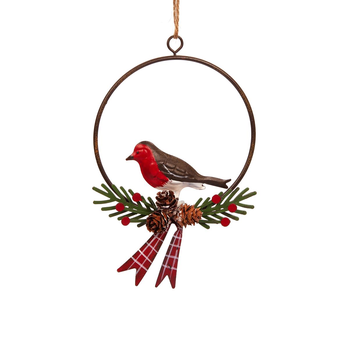 ROUND METAL CUT OUT RED ROBIN HANGER | Gemporia