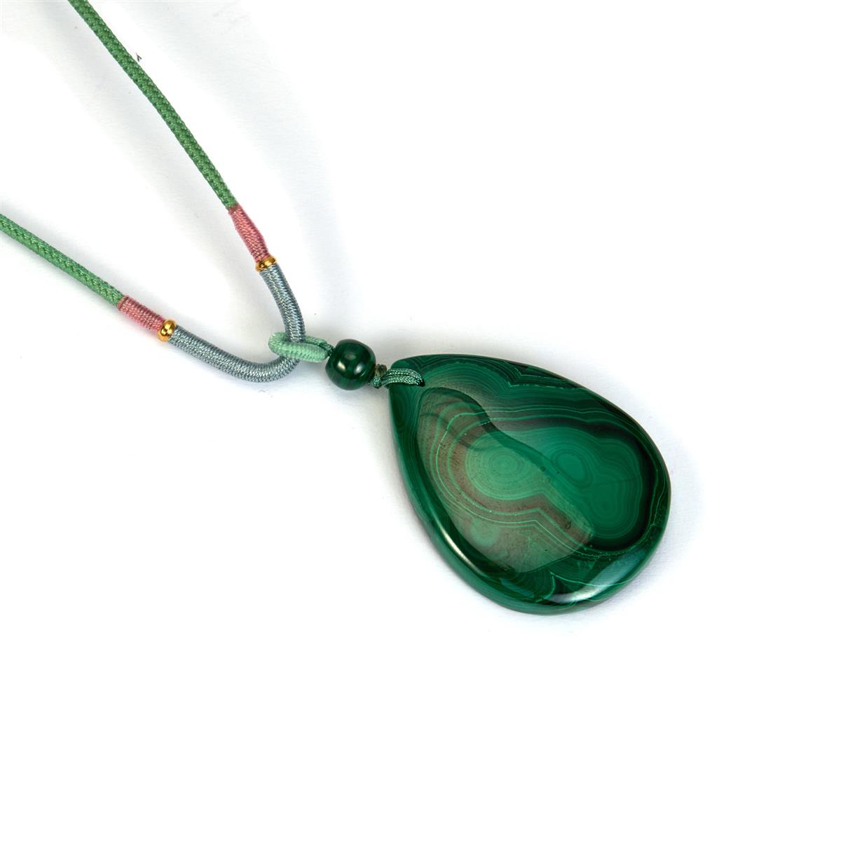 Bullseye Malachite Rope Necklace 104.9cts | Gemporia