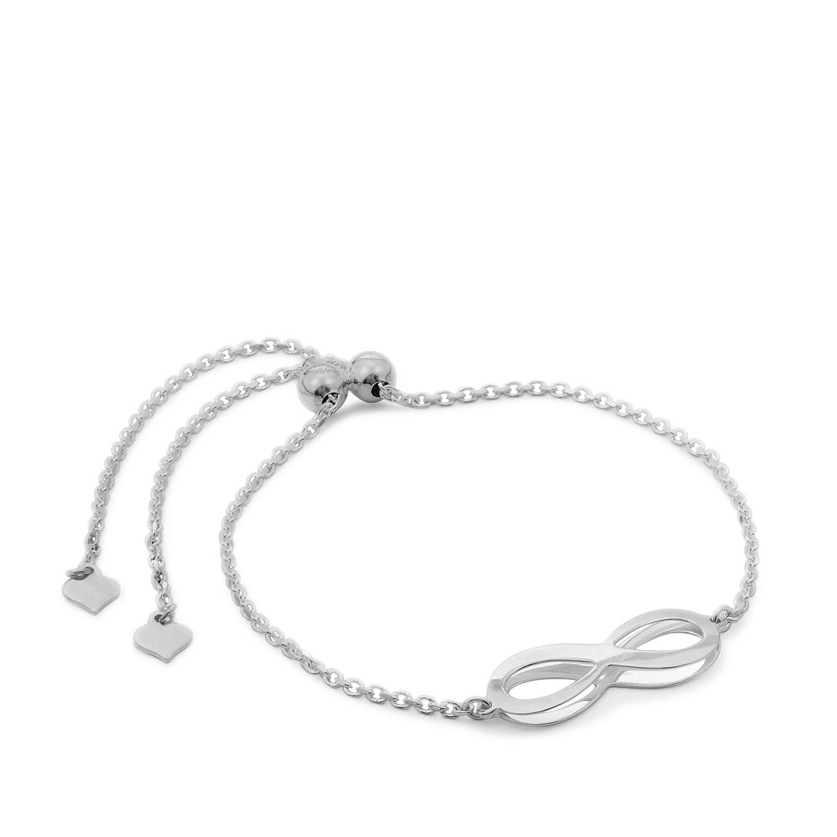 10 Sterling Silver Altro Diamond Cut Infinity Slider Bracelet 3.24g ...