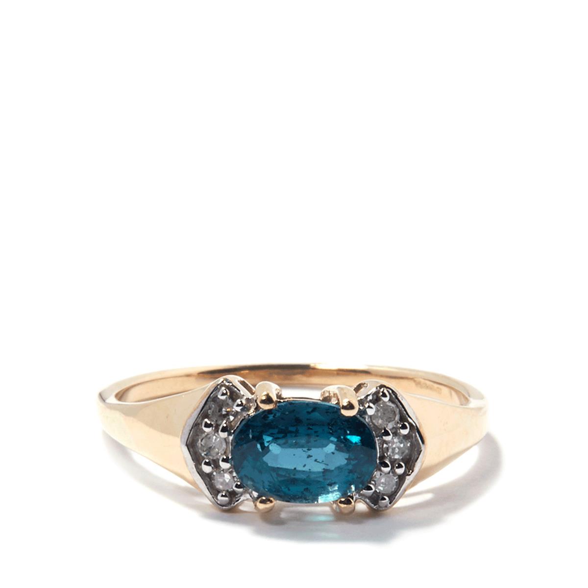 Chameleon Kyanite Ring with Diamond in 9k Gold 1.18cts | Gemporia