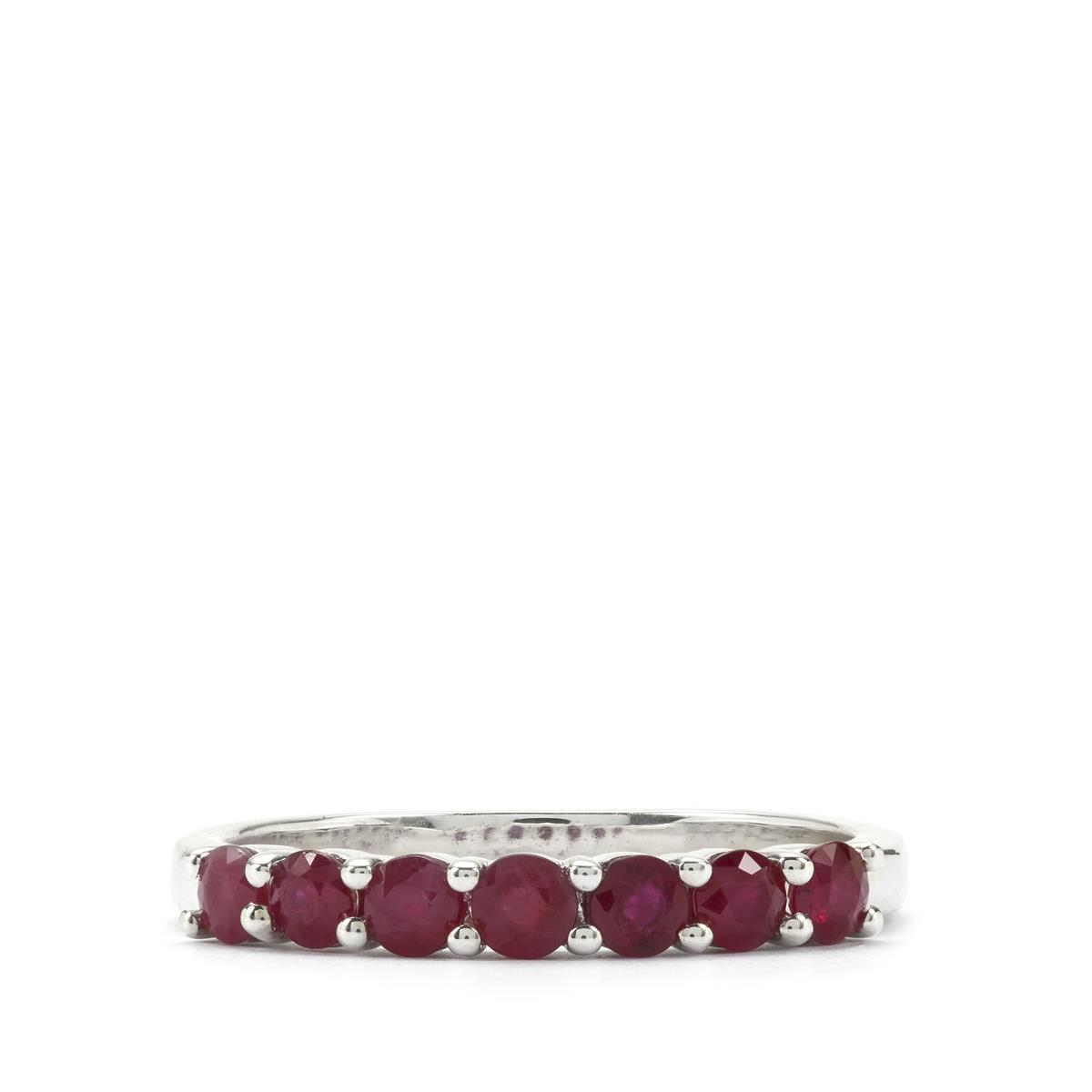 Burmese Red Ruby Ring in Sterling Silver 0.85ct | Gemporia
