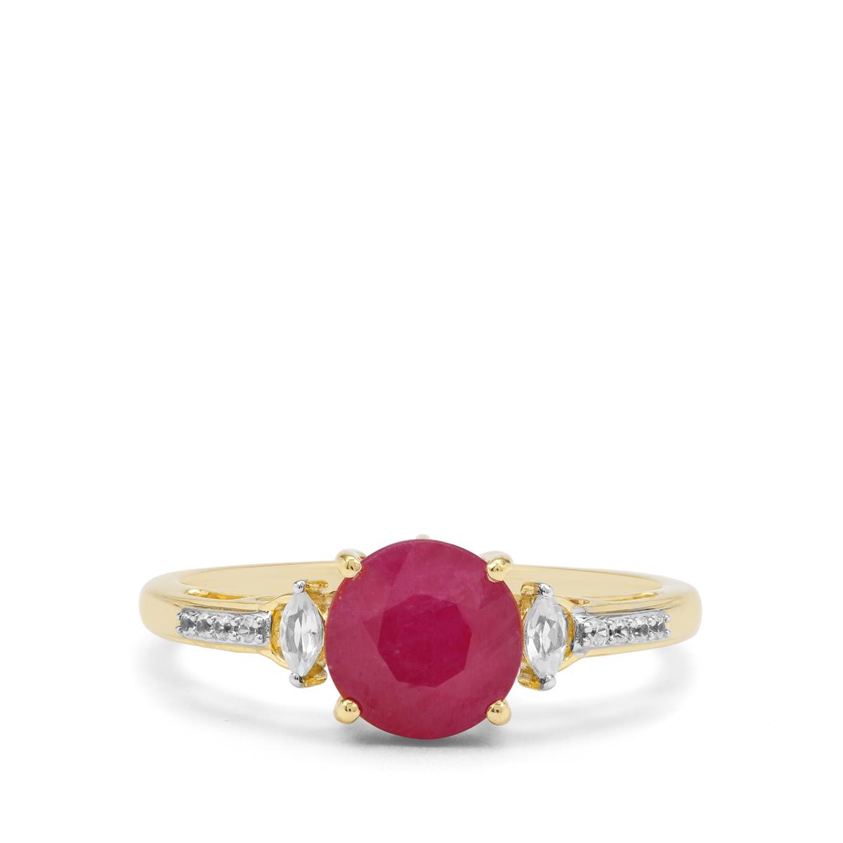 Kenyan Ruby & White Zircon 9K Gold Ring ATGW 2.30cts | Gemporia