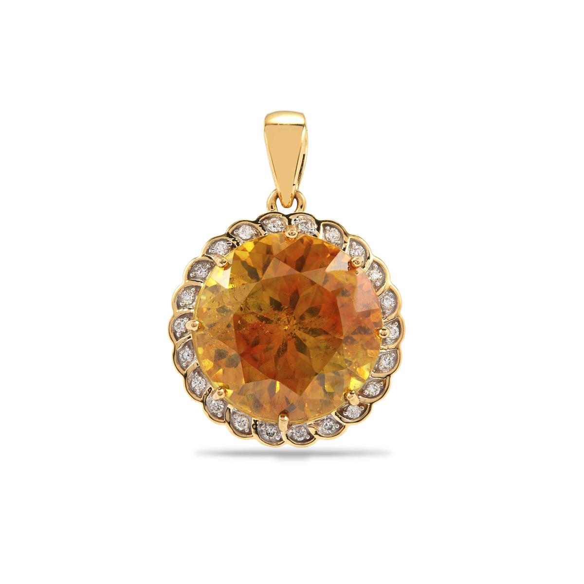 Sphalerite Pendant with Diamond in 18K Gold 17.98cts | Gemporia