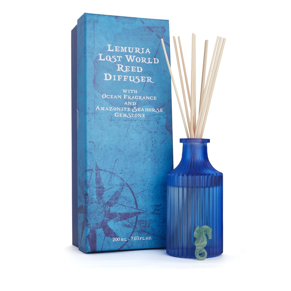 Gem Auras Lemuria Lost World Reed Diffuser with a Carved Amazonite ...