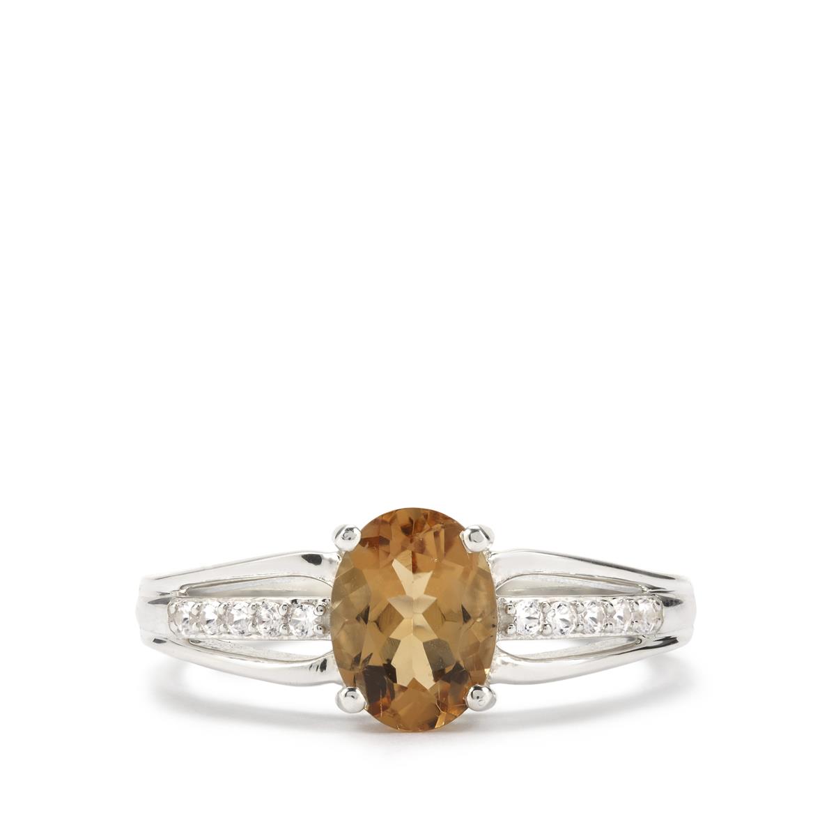 Scapolite Ring with White Zircon in Sterling Silver 1.20cts | Gemporia