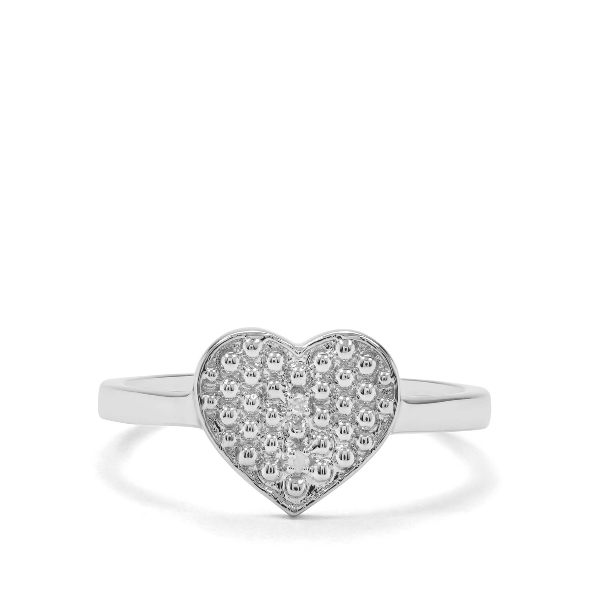 Diamond Heart Ring in Sterling Silver | Gemporia