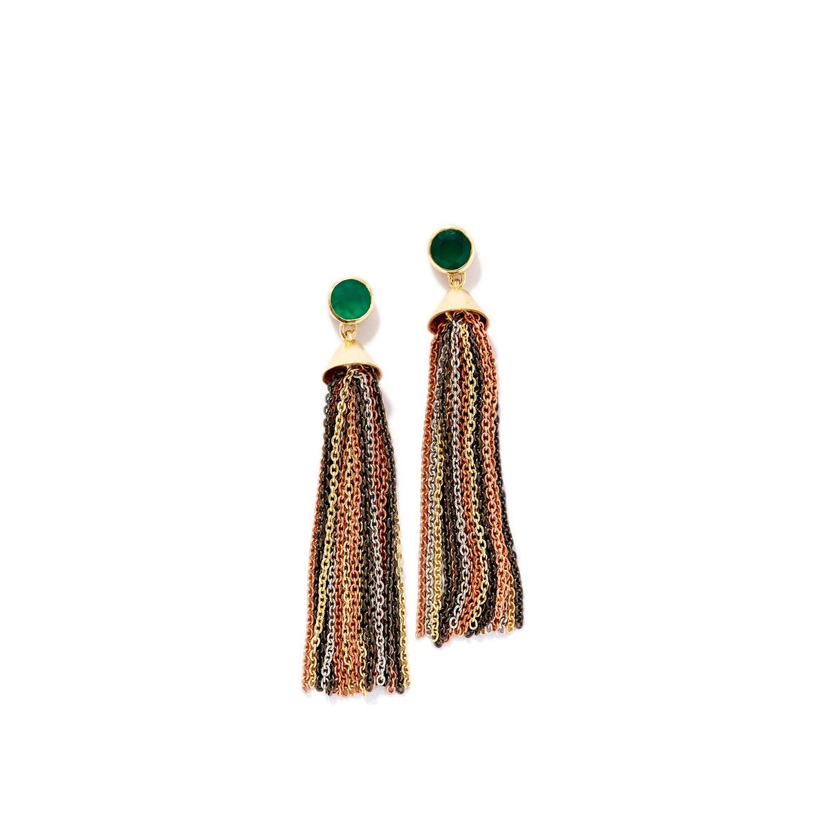 1.57ct Green Onyx Sterling Silver Earrings | Gemporia