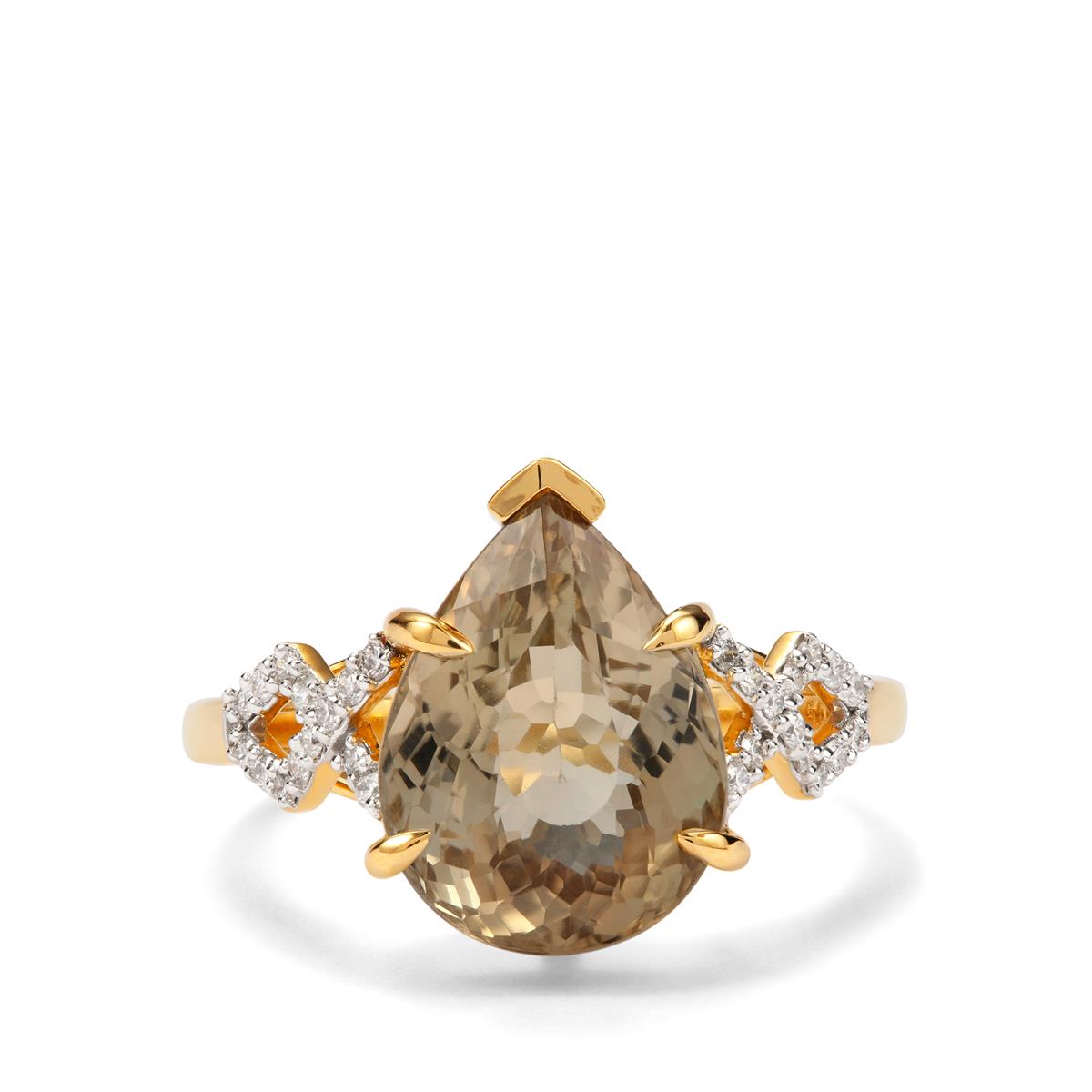 Congo Imperial Tourmaline Ring with White Diamond in 18K Gold 5.55cts ...