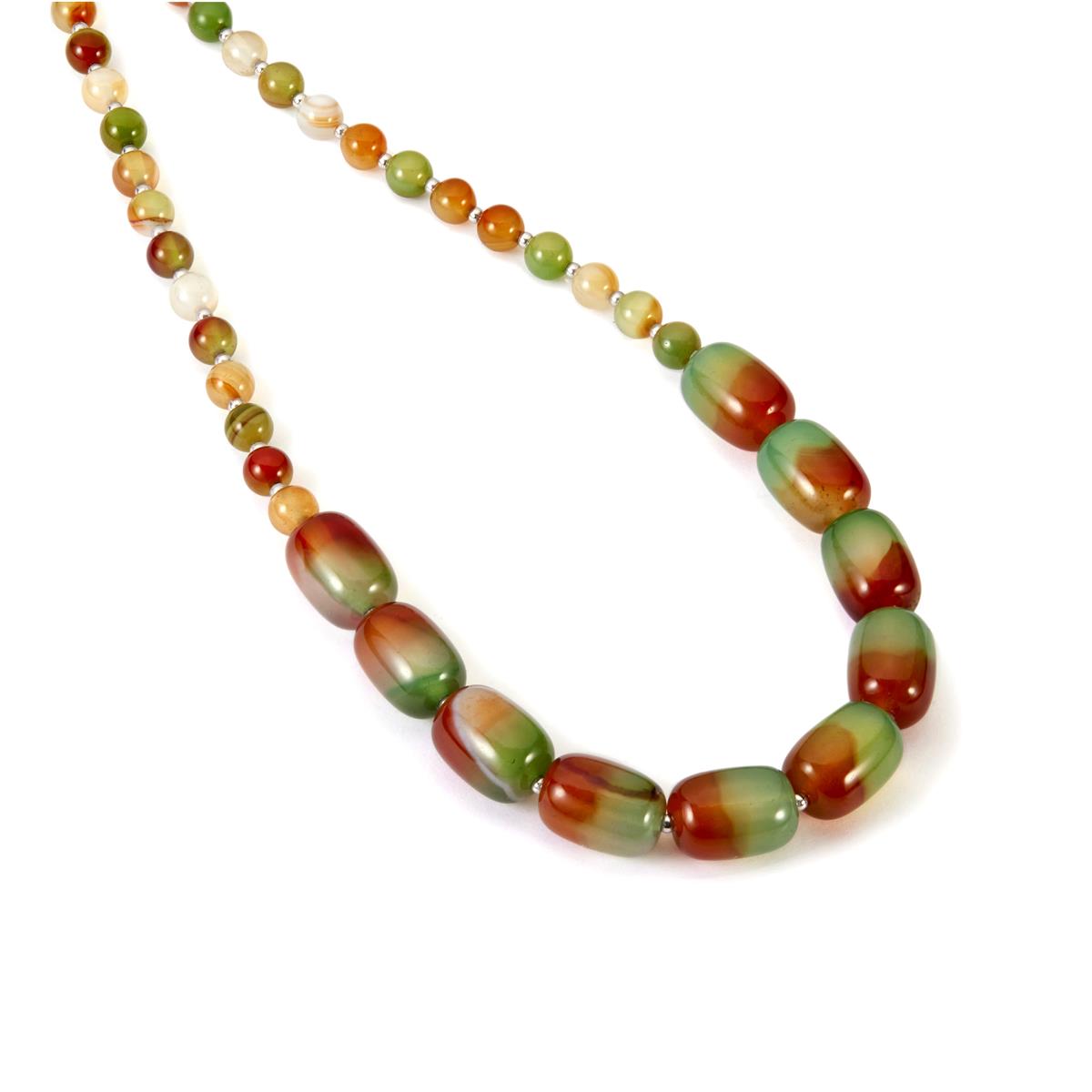 Watermelon Agate Necklace in Sterling Silver 160cts | Gemporia