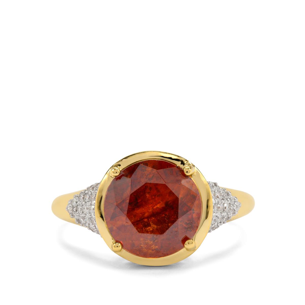 Sphalerite Ring with Diamond in 18K Gold 5.36cts | Gemporia