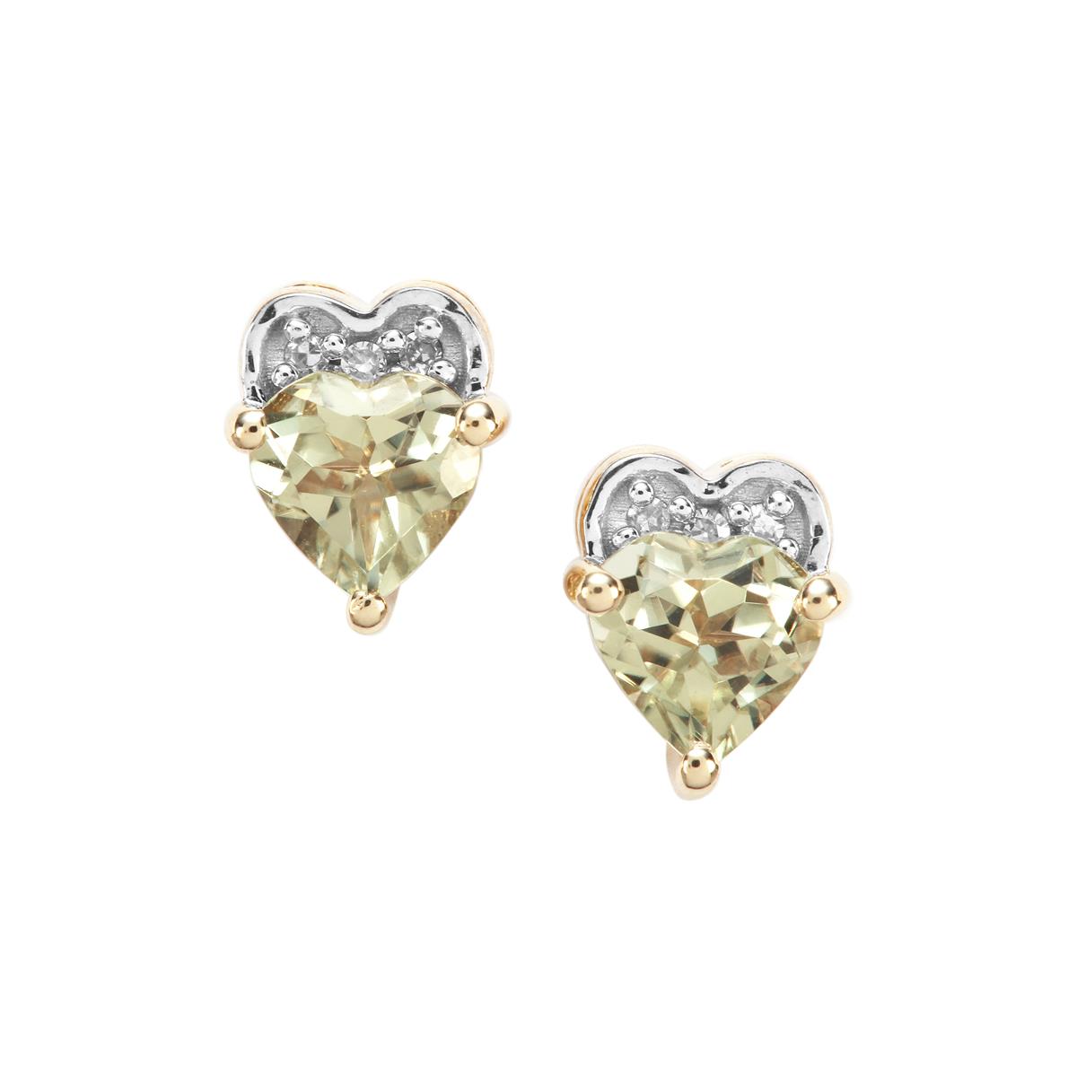 Csarite® Earrings with Diamond in 9K Gold 1.03cts | Gemporia