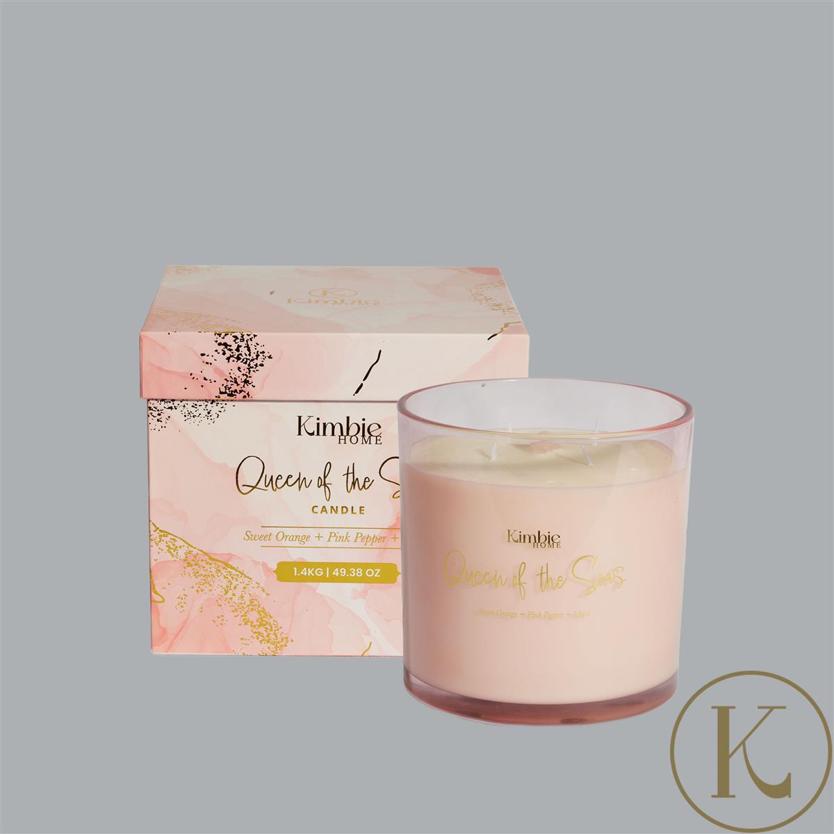 Queen Of The Seas By Kimbie Home 1.4kg Candle With Rose Quartz Carved Shell | Gemporia