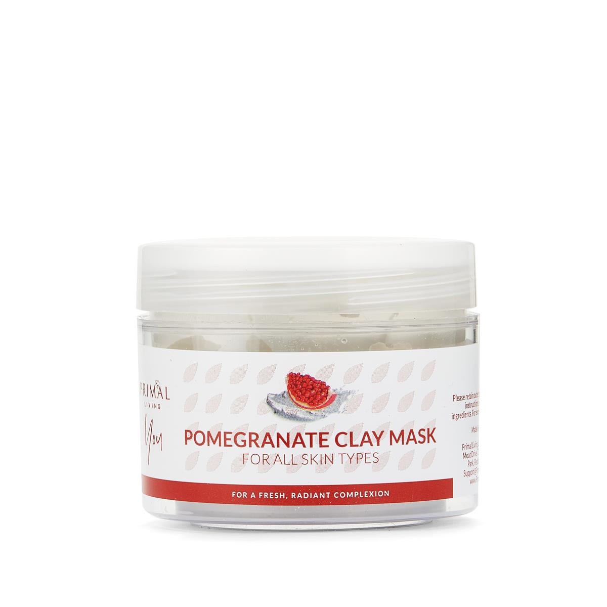 Natural Clay Mask Tub - Pomegranate (100ml) | PrimalLiving