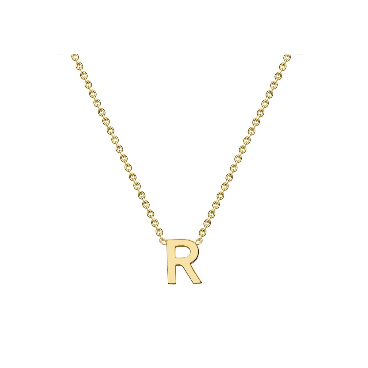 Letter 'R' Necklace in 9K Gold 43cm/17' | Gemporia