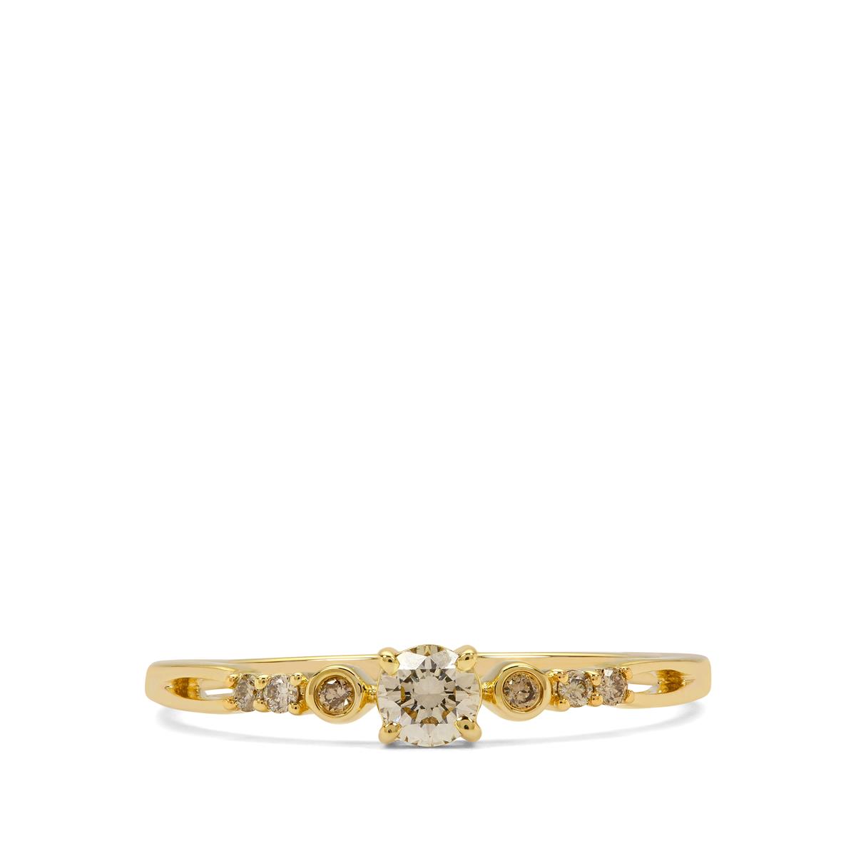 Golden Ivory Diamonds Ring in 9K Gold 0.27cts | Gemporia