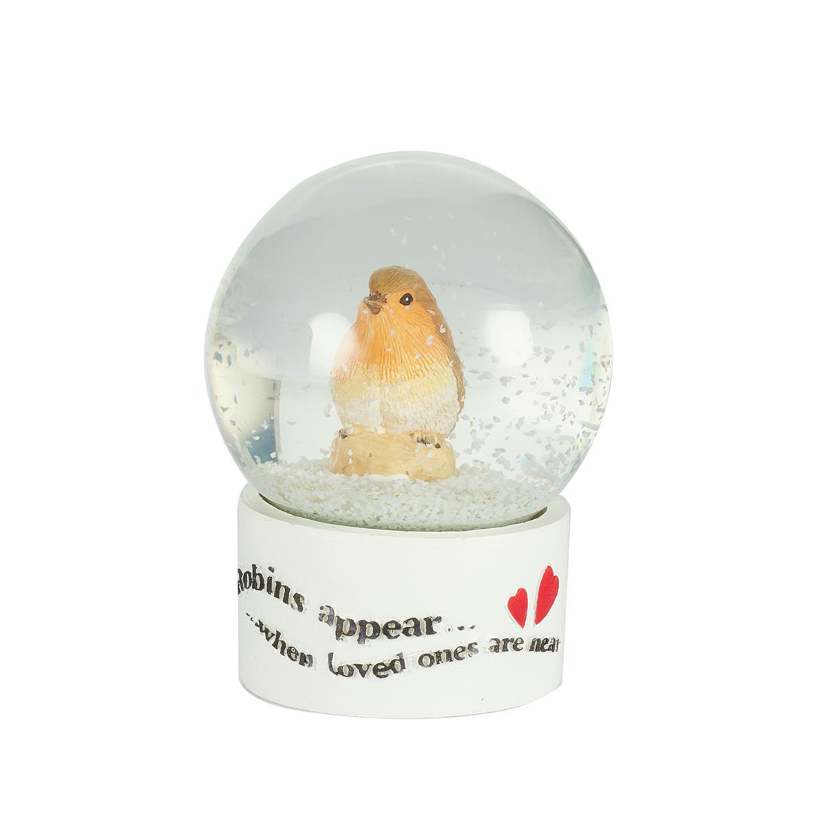 Glass Robin Snow Globe | Gemporia
