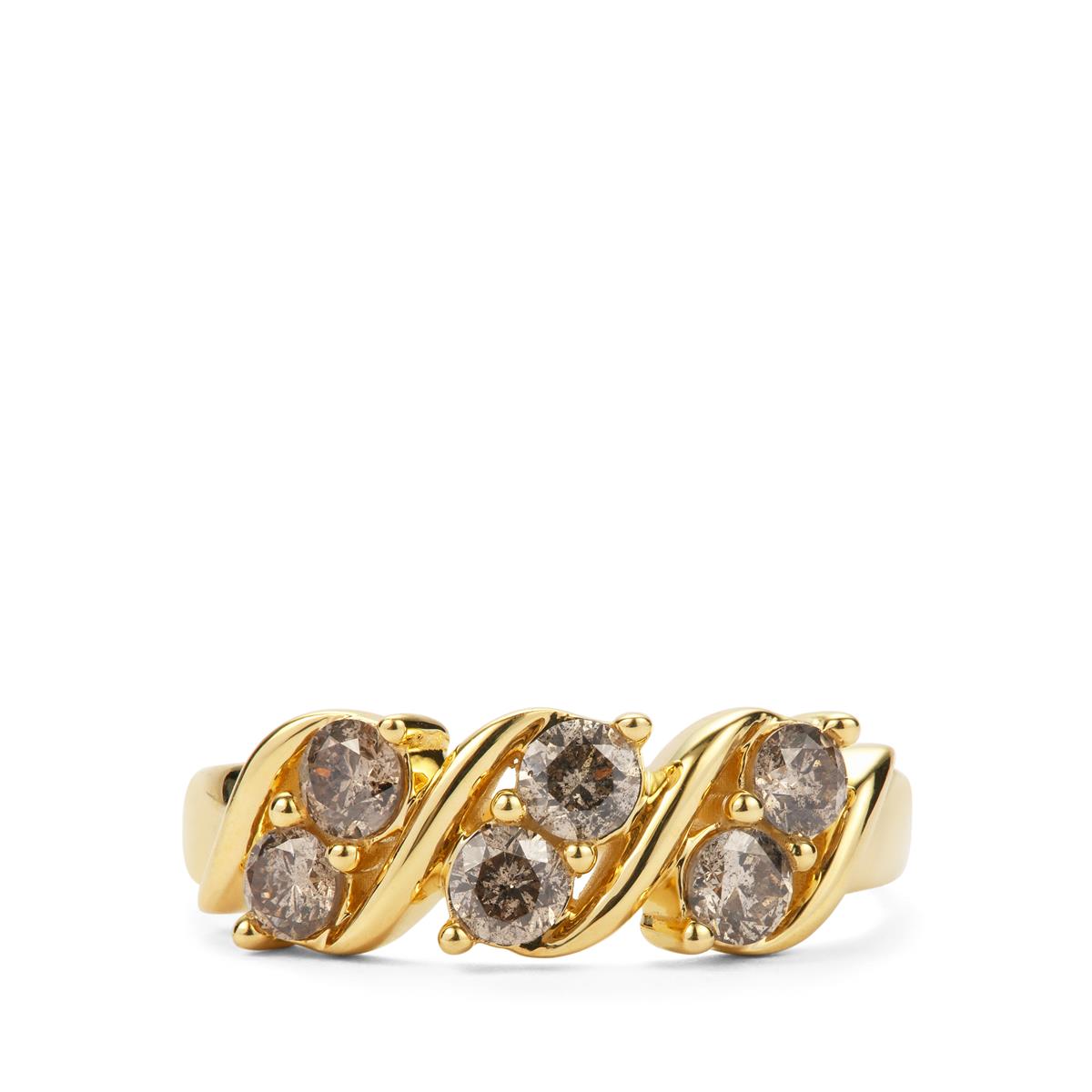 Argyle Champagne Diamond Ring in 9K Gold 0.76ct | Gemporia
