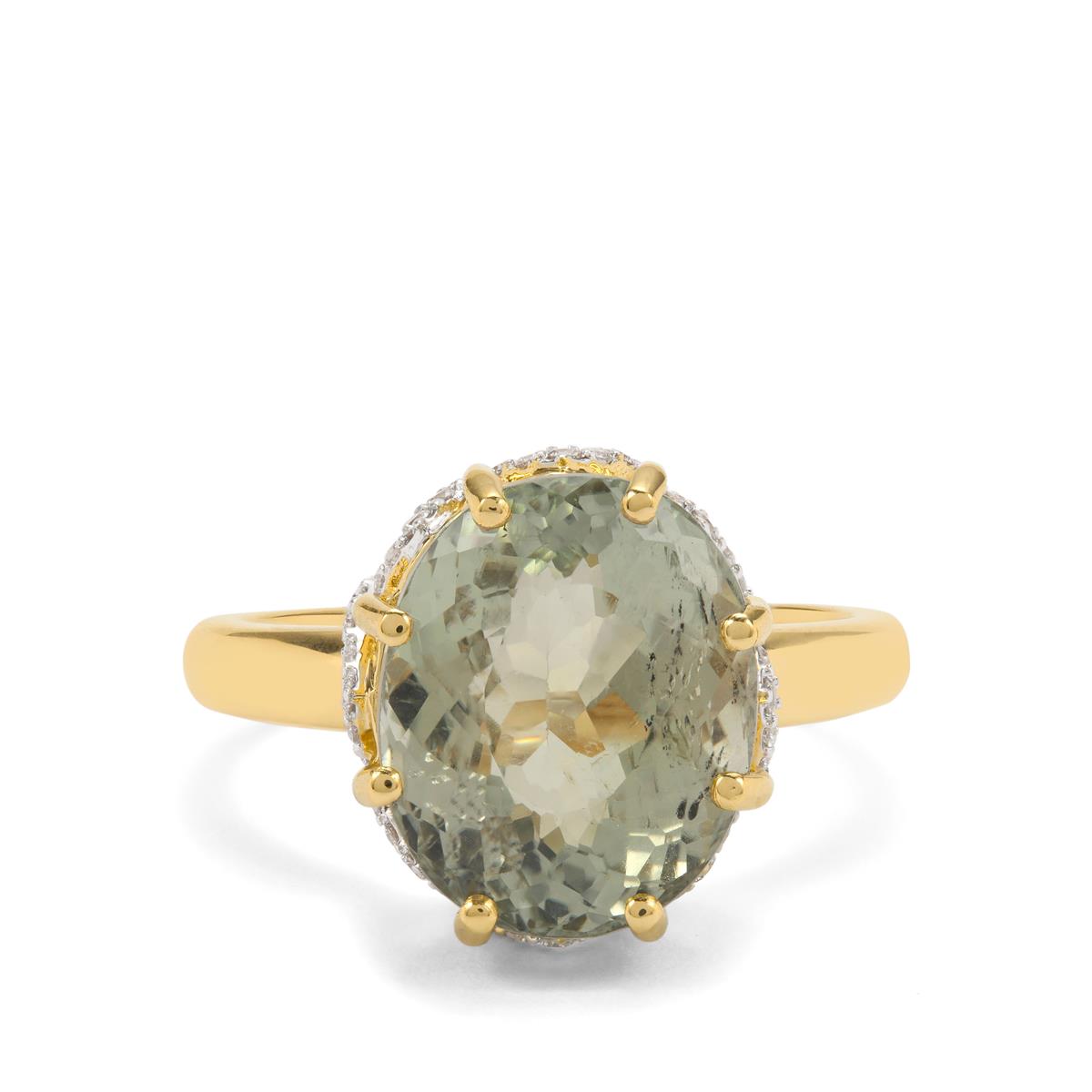 Congo Imperial Tourmaline Ring with Diamond in 18K Gold 6.78cts | Gemporia