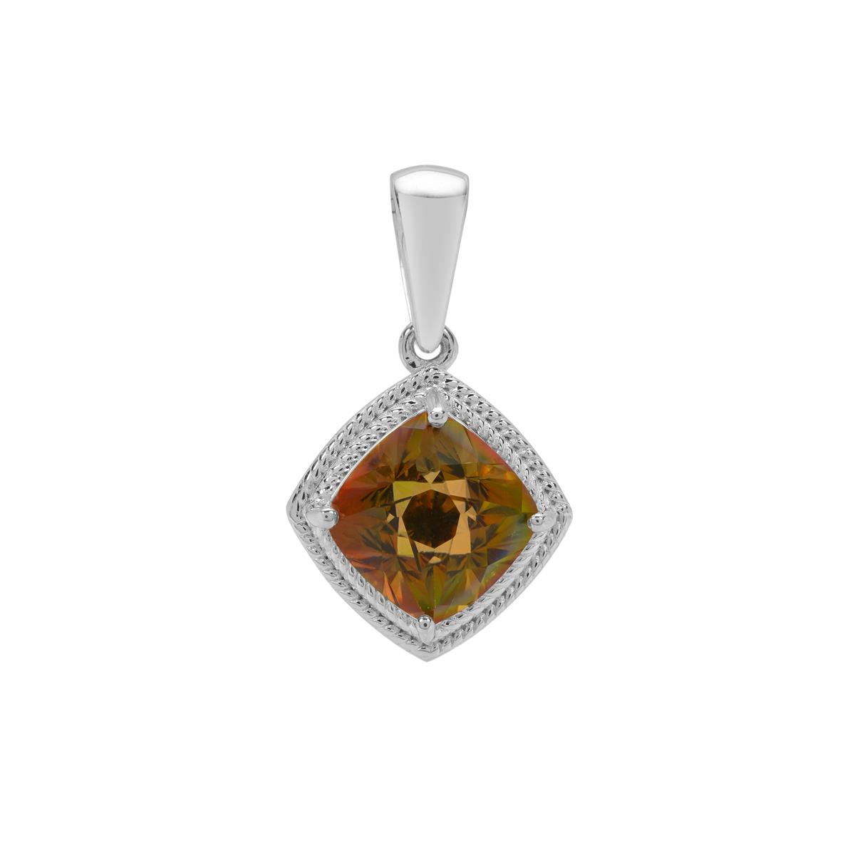 Modern Peruzzi Sunset Topaz Sterling Silver Pendant 3.75cts | Gemporia