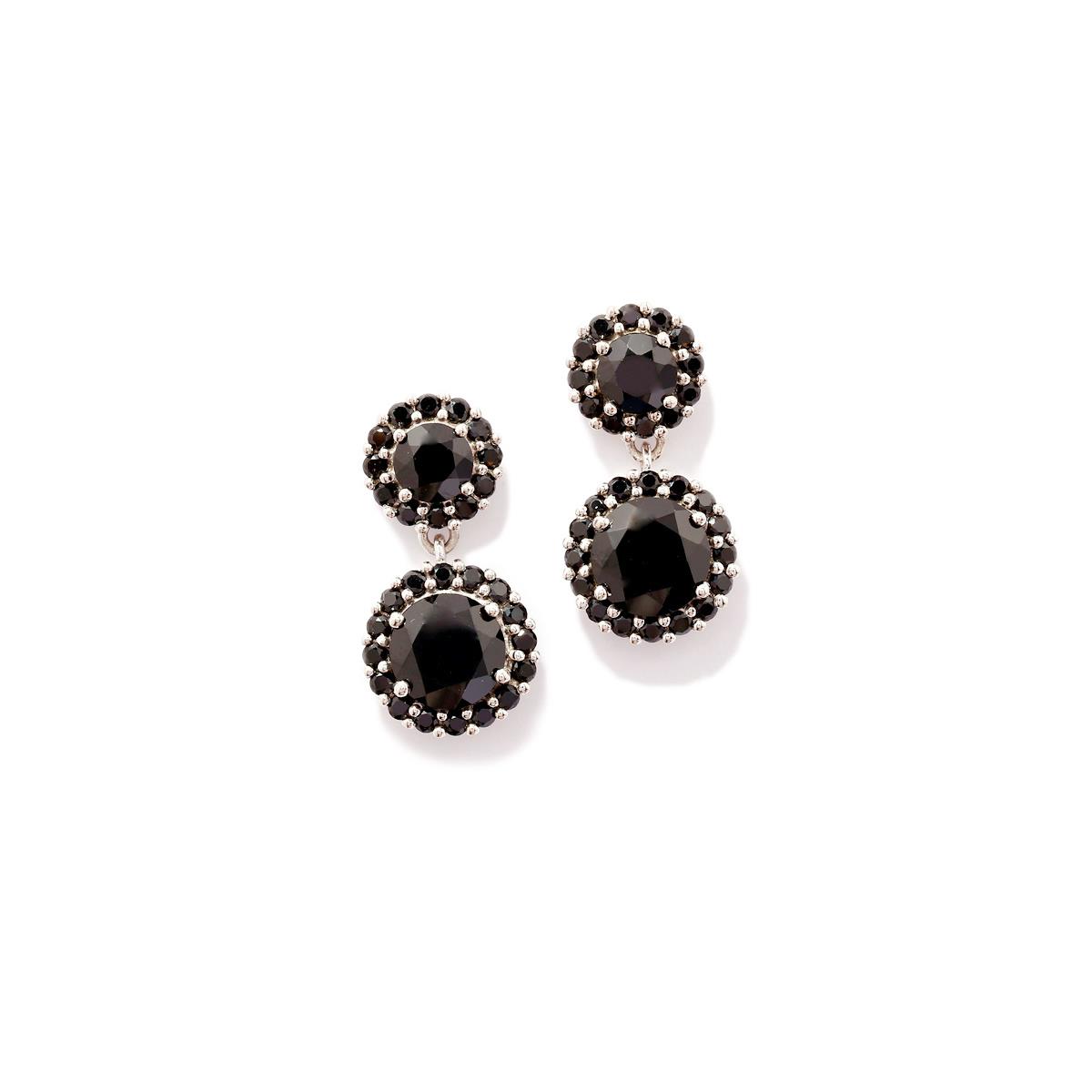 Black Spinel Earrings in Sterling Silver 11.51cts | Gemporia