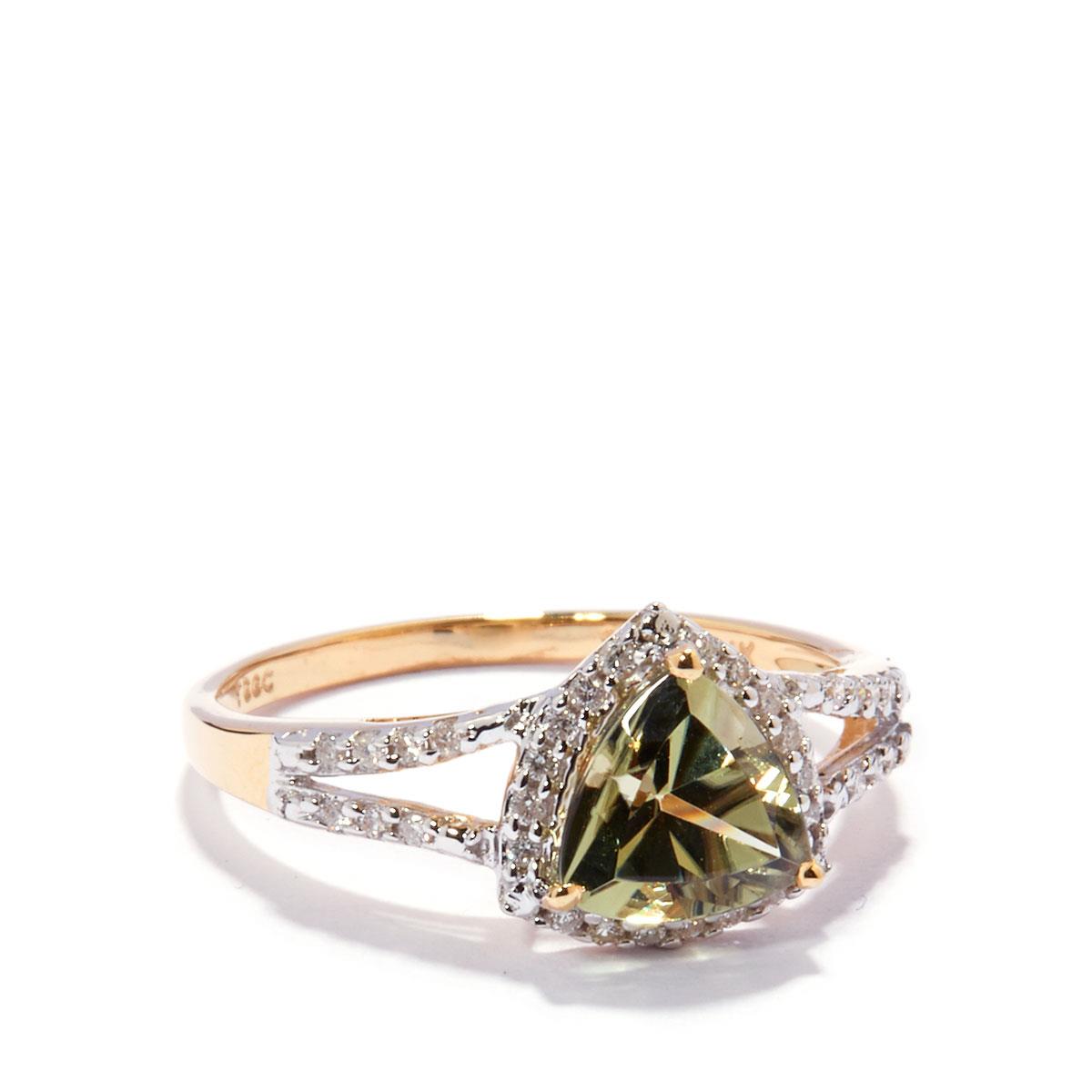 Diamond Ring with Csarite® in 14k Gold 1.53cts | Gemporia
