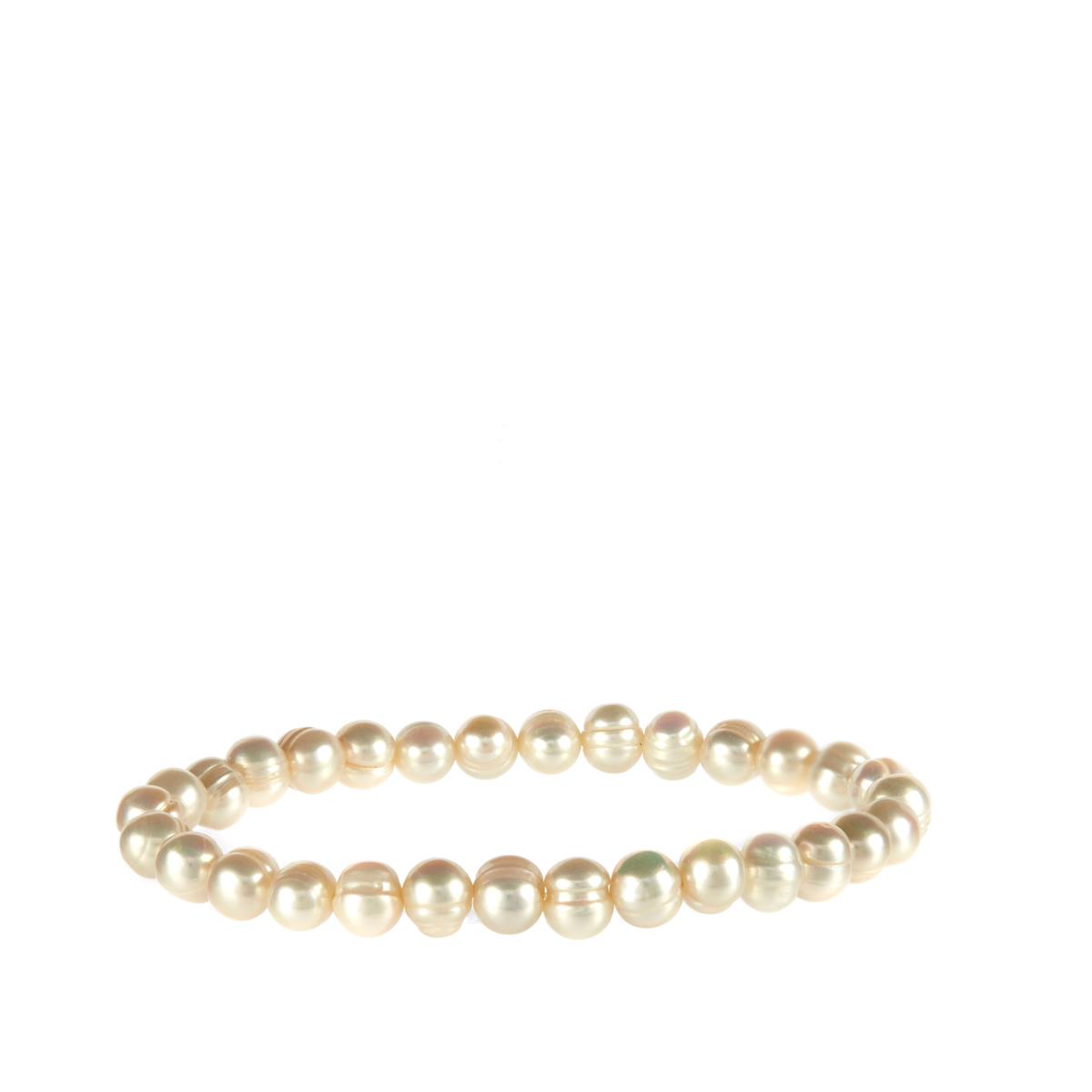 Freshwater Cultured Pearl Stretchable Bracelet (6x6.50mm) | Gemporia