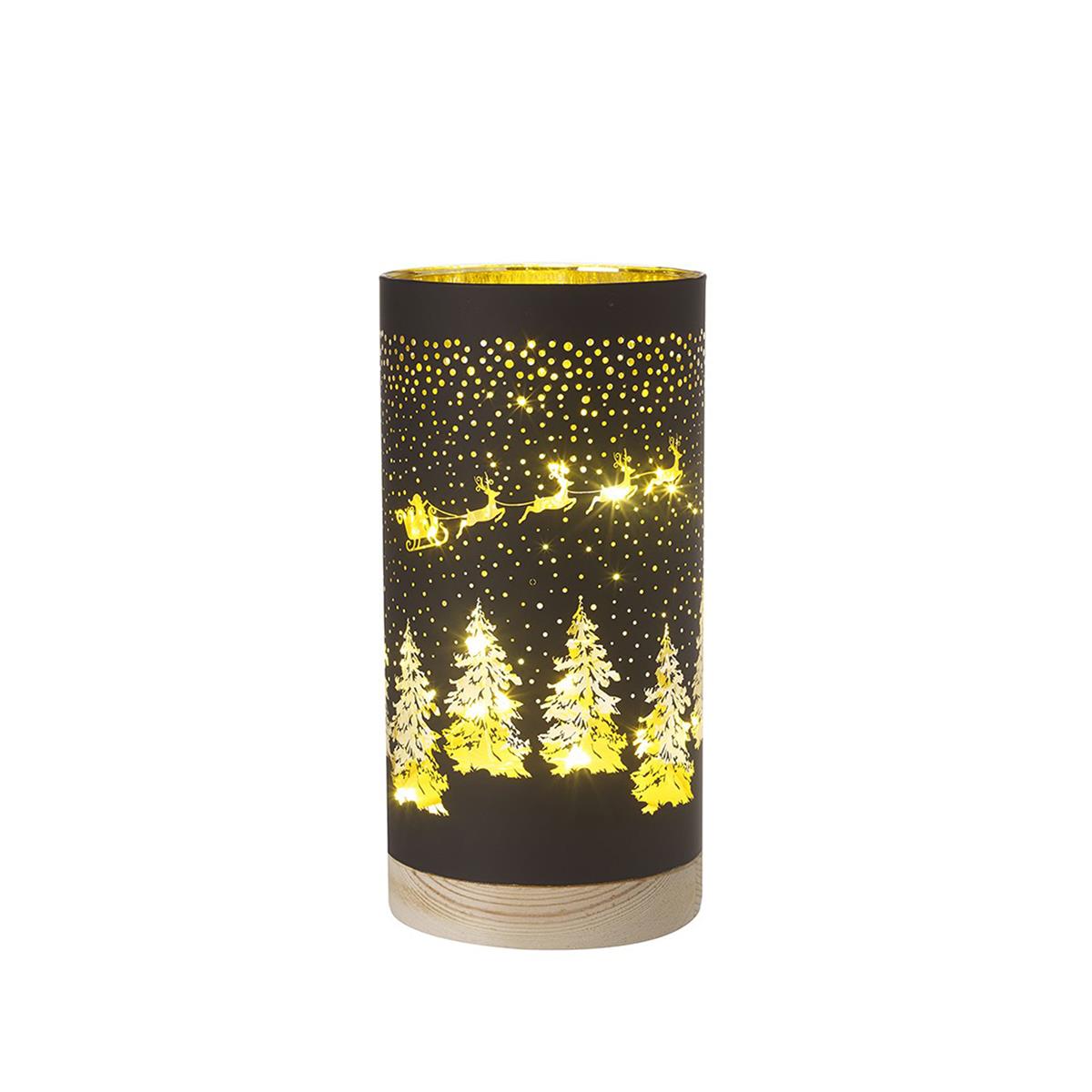 Large Dark Glass Light Up Sleigh Scene | Gemporia Large Dark Glass Light Up Sleigh Scene | Gemporia